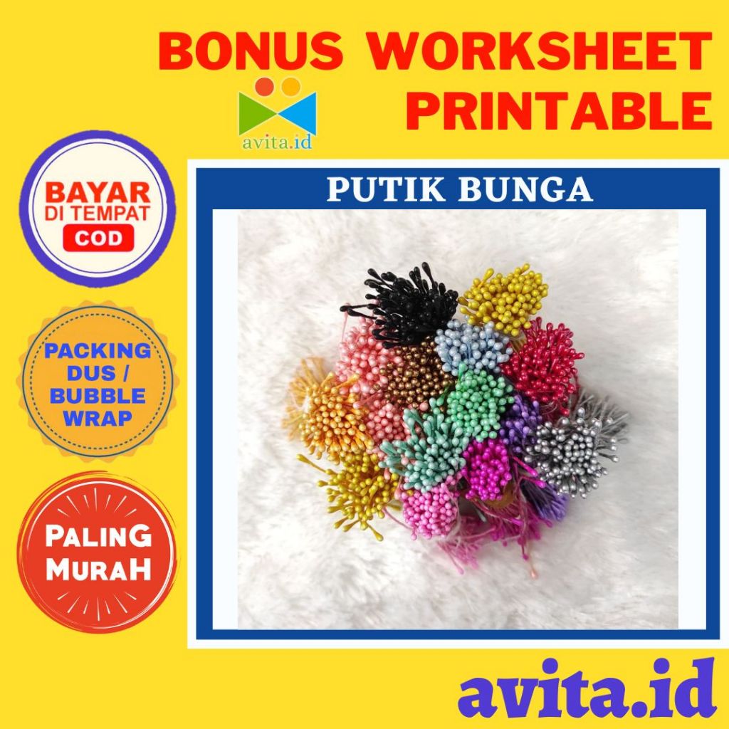 Jual avita.id 10 Biji Putik Bunga / Putik Sari Bunga Plastik / Putik ...