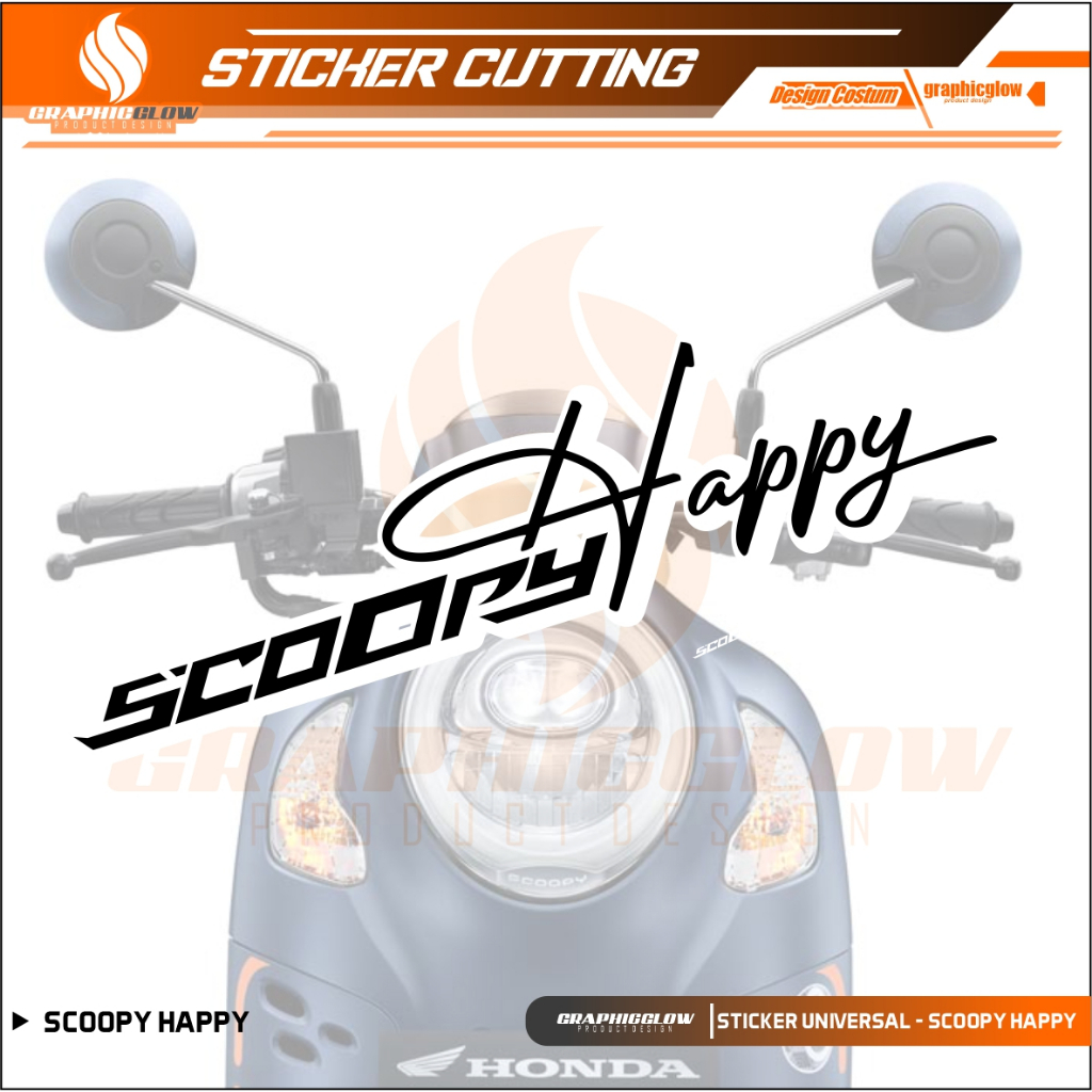 Jual STIKER CUTTING SCOOPY STICKER LOGO SCOOPY HAPPY | Shopee Indonesia