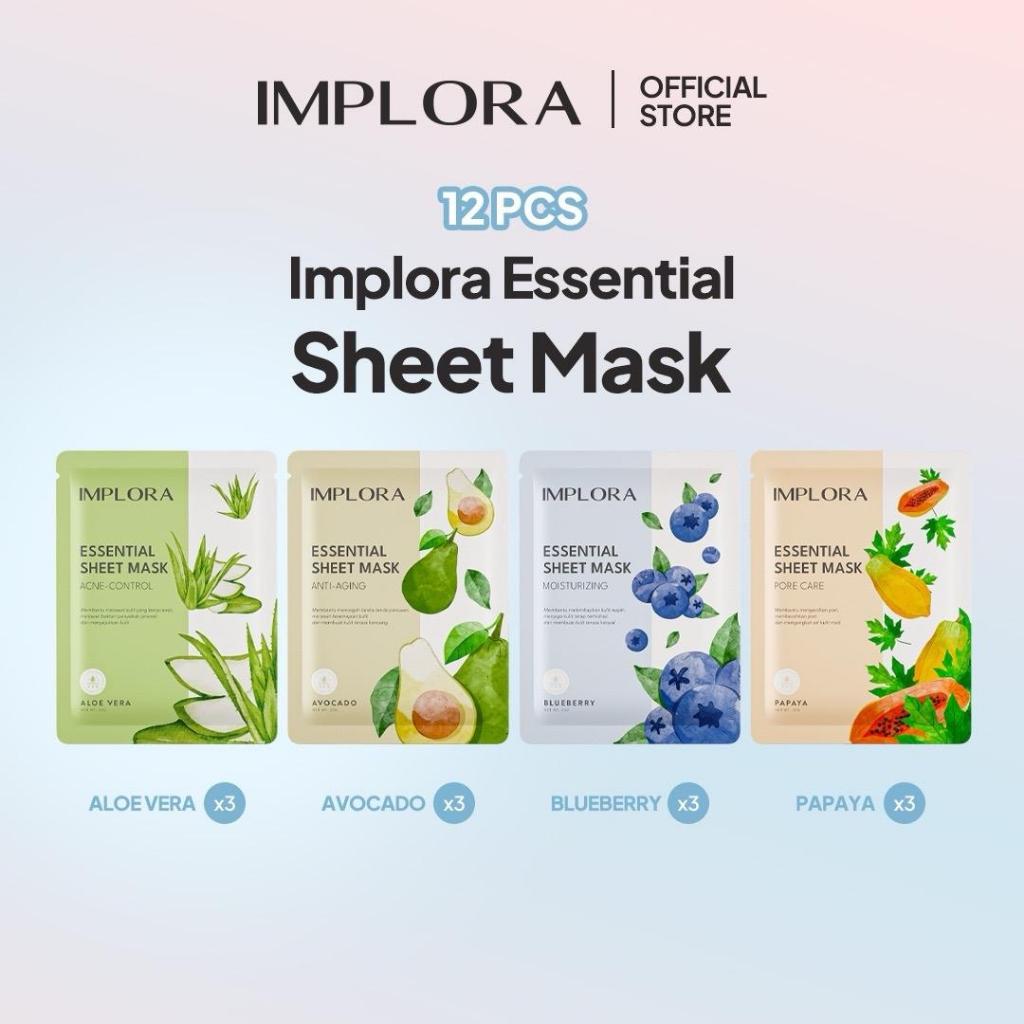 Jual [12 PCS] Implora Essential Sheet Mask | Shopee Indonesia