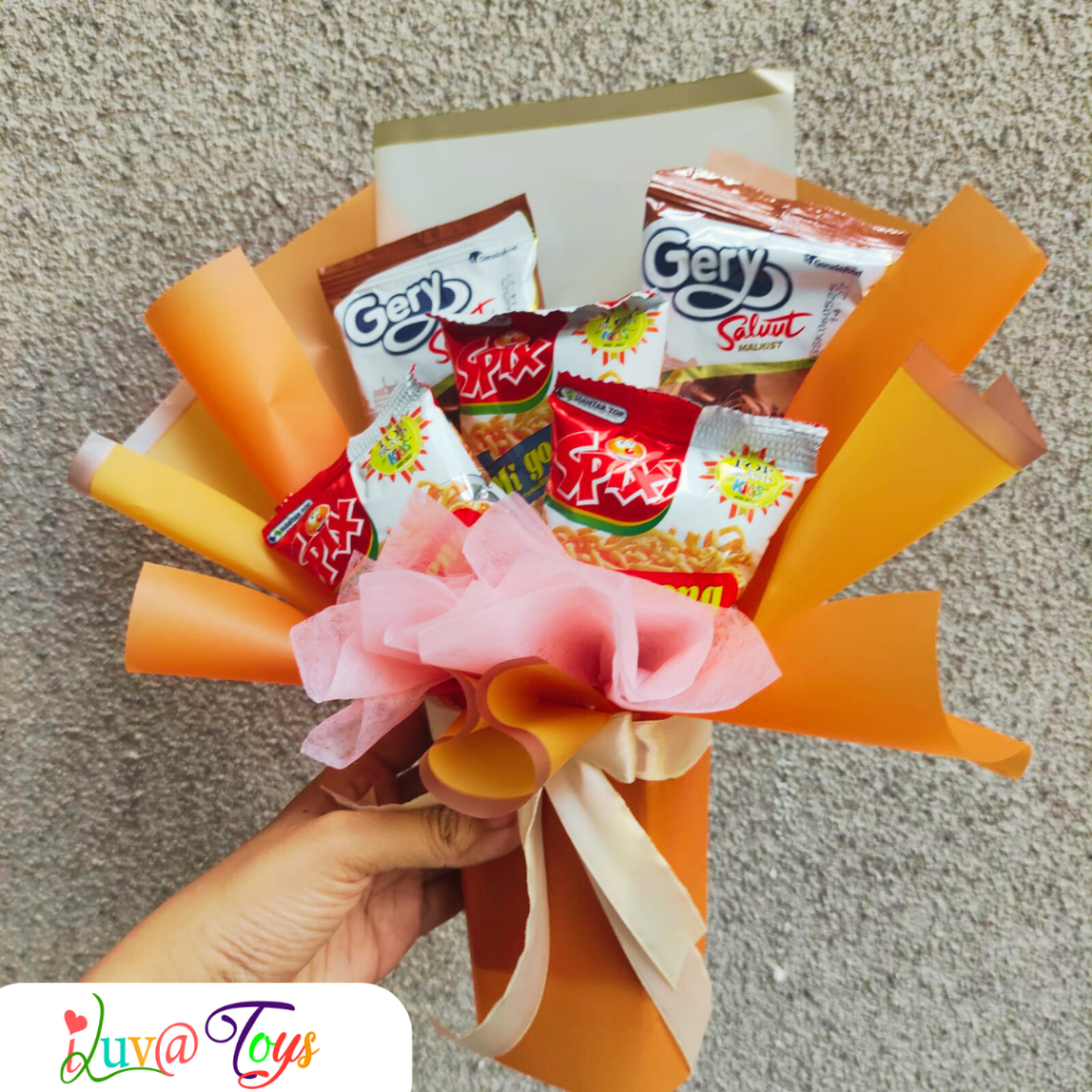 Jual Buket snack simple/buket anak wisuda/Buket lucu/Buket elegan 0745 ...