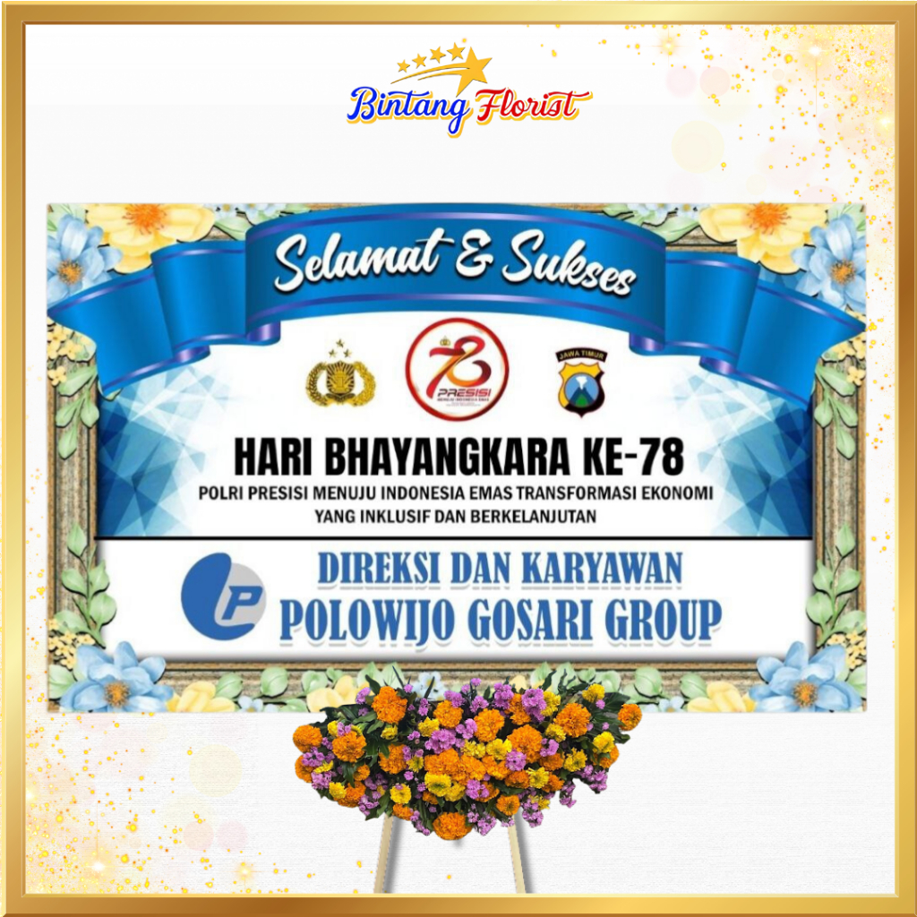 Jual DISKON LIVE!!! Karangan Bunga Papan Cetak Bintang Florist ukuran ...