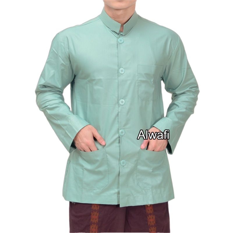 Jual Baju Muslim Pria Baju Koko Kerah Shanghai Koko Haibah Polos Saku ...