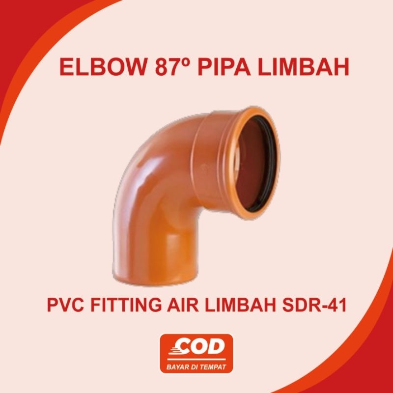Jual Fitting Bend Elbow 87⁰ Pipa PVC Limbah SDR-41 Rucika (250 mm ...