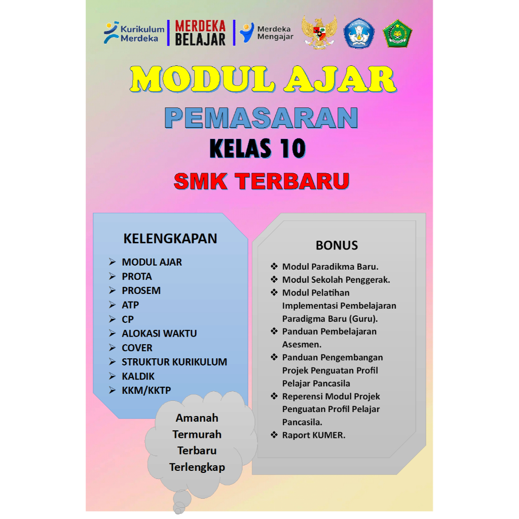 Jual MODUL AJAR PEMASARAN KELAS 10 SMK TERBARU KUMER | Shopee Indonesia