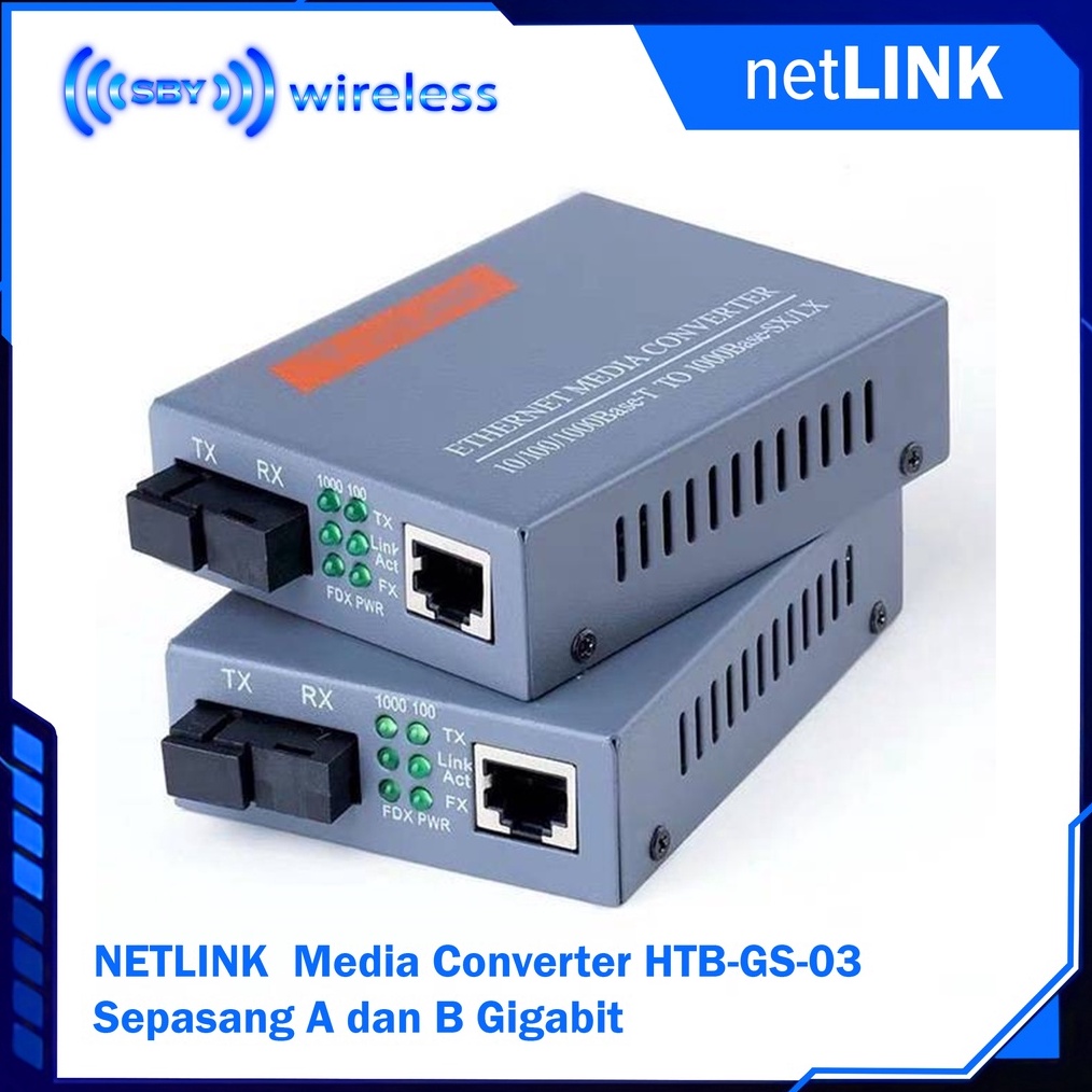 Jual KODE O36V Media Converter NETLINK HTB GS 3 AB Sepasang A dan B ...