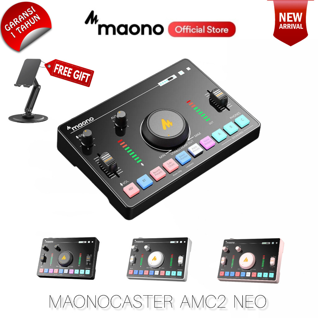 Jual MAONO AMC2 NEO Audio Interface One Stop Mixer Soundcard for Podcast Live Streaming ...