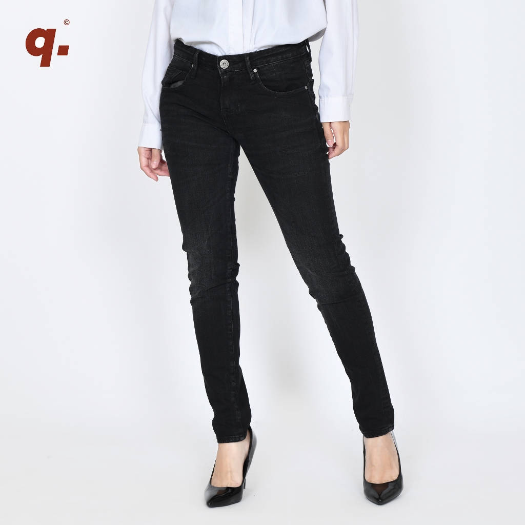 Jual Celana jeans Panjang Wanita Pensil Stretch Skinny Hitam terbaru ...