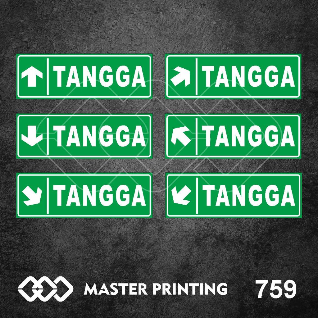 Jual 759 - Stiker Petunjuk Arah Lokasi Tangga, Sticker Vinyl, Tahan Air ...