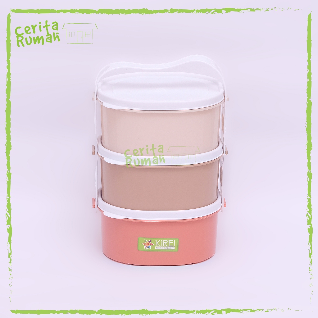 Jual Rantang Susun 3 Plastik Tempat Bekal Food Storage Mini Kirei ...