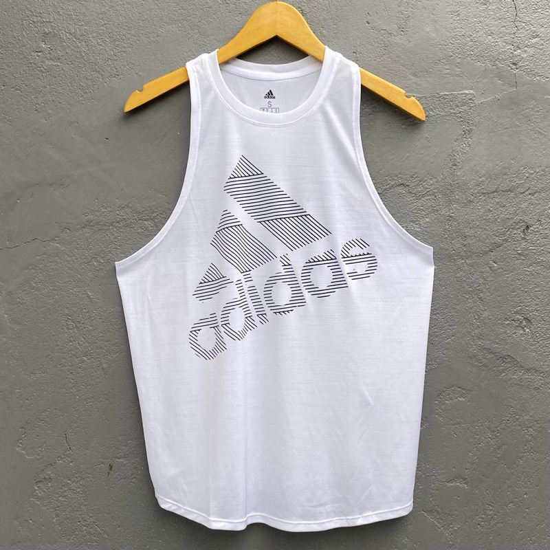 Jual Kaos jersey singlet olahraga running adidas putih second apbg1 ...