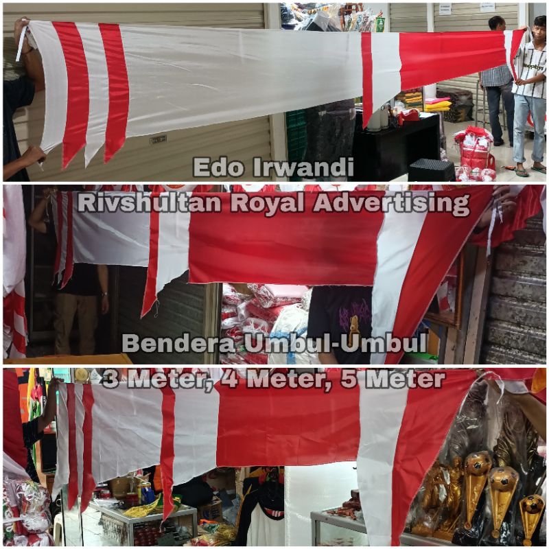 Jual Bendera Umbul-umbul Merah Putih Motif Ukuran 3 Meter, 4 Meter, 5 Meter Ready Stock ...