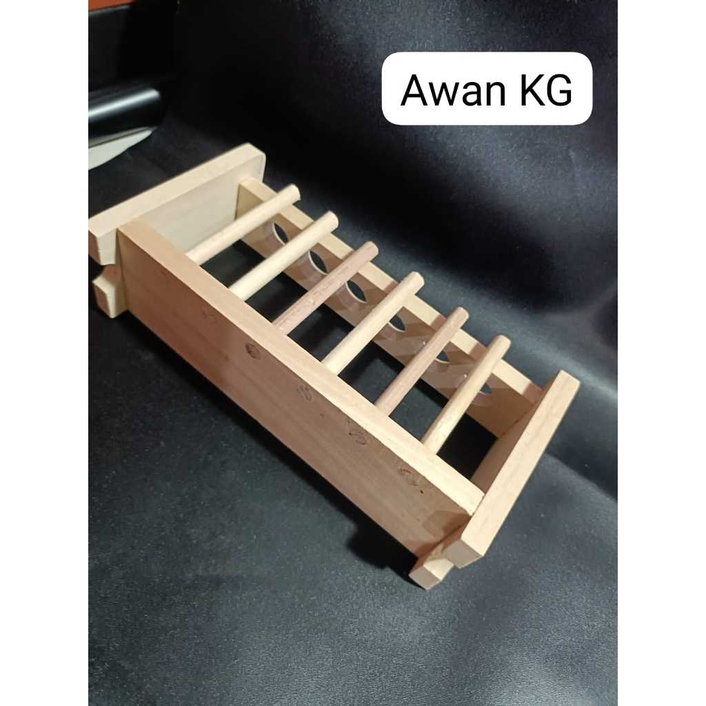 Jual Rak Tabung Reaksi bahan kayu 6 lubang model 6 berjajar untuk ...