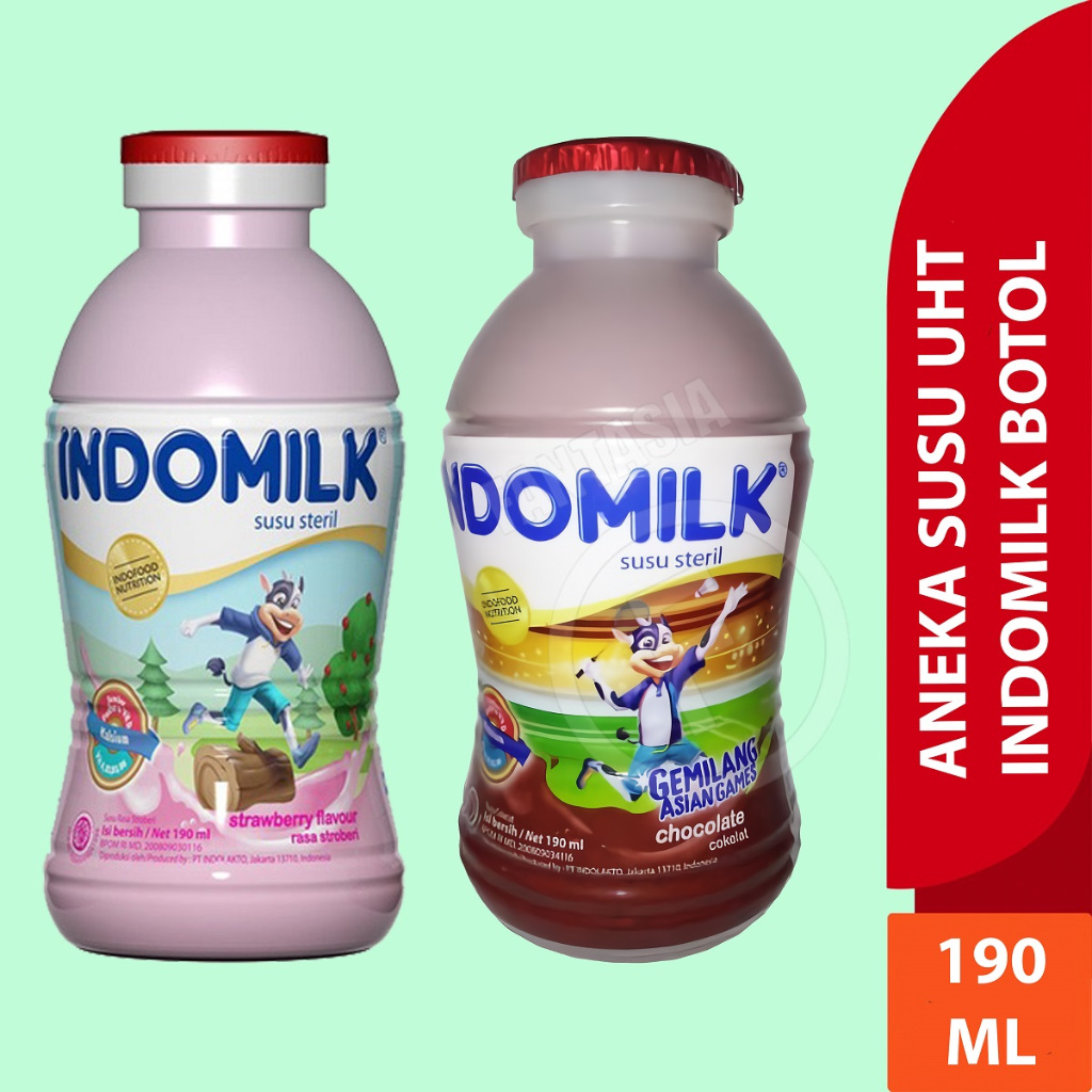 Jual INDOMILK ANEKA SUSU UHT 190 ML BOTOL FANTASIA DENGAN PAKING AMAN | Shopee Indonesia