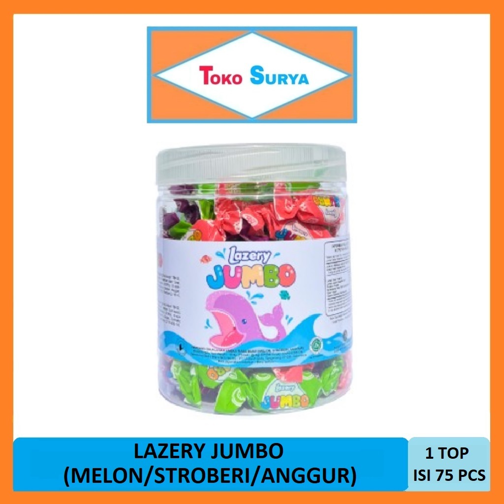 Jual Lazery Jumbo Toples Permen Lunak Aneka Rasa Melon/Stroberi/Anggur ...