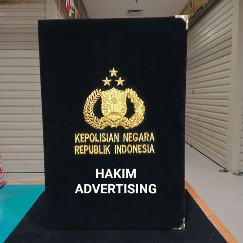 Jual Map bludru logo tibrata benang emas ukuran F4 berkualitas ready ...