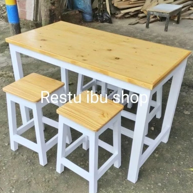 Jual Meja makan meja restoran meja cafe meja termurah kayu jati belanda | Shopee Indonesia