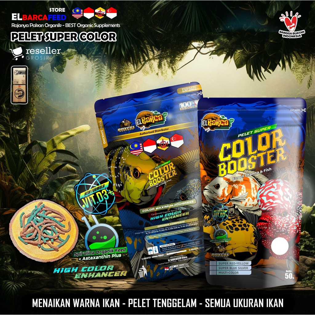 Jual PELET COLOR Udang x Kepiting RED BLUE BOOSTER Optimalkan Warna ...