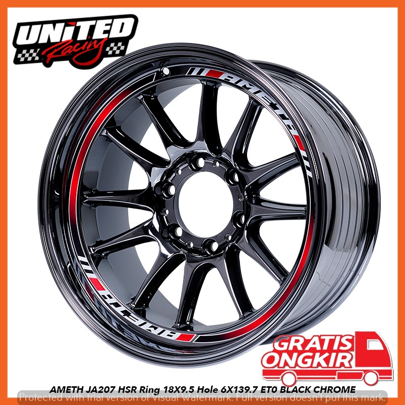 Jual VELG MOBIL RALLY LOOK RING 18 HSR AMETH BLACK CHROME PCD 6 X139,7 ...