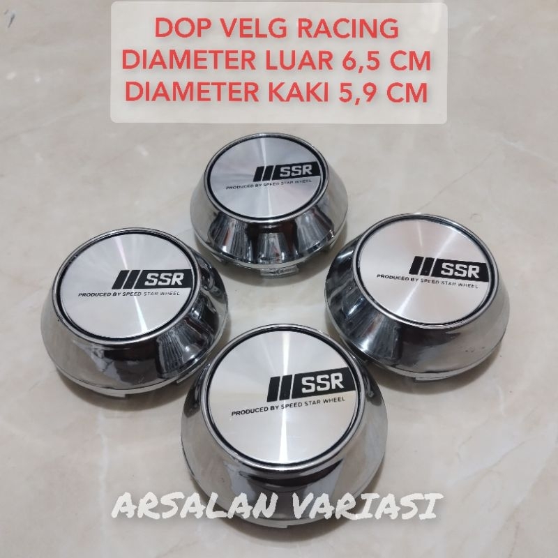Jual Dop roda tutup velg mobil racing kerucut chrome logo SSR diameter ...