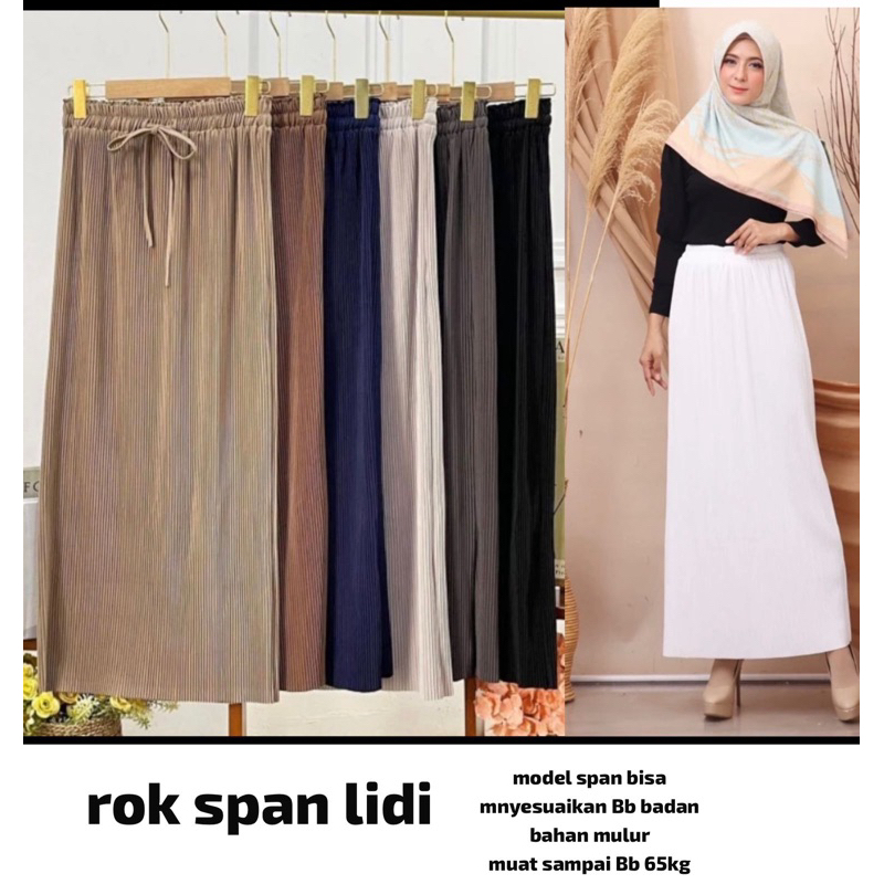 Jual Rok span Lidi plisket ORI PREMIUM | Shopee Indonesia