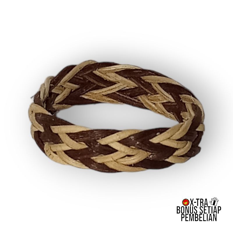 Jual Cincin Simpai 9 Single Putih Motif Coklat Resam/Rotan Asli ...