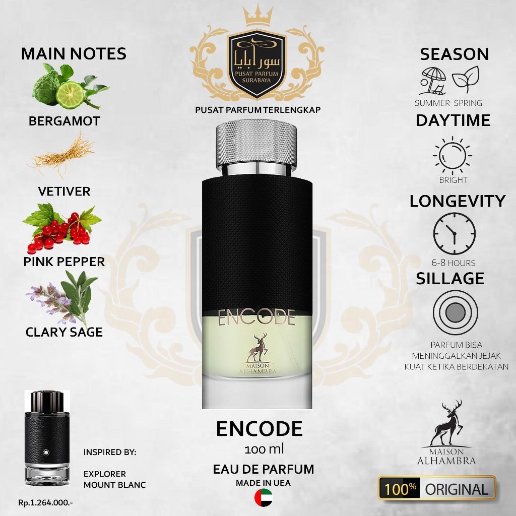 Jual Encode Maison Alhambra Premium Parfum Pria/Wanita/Unisex Original ...