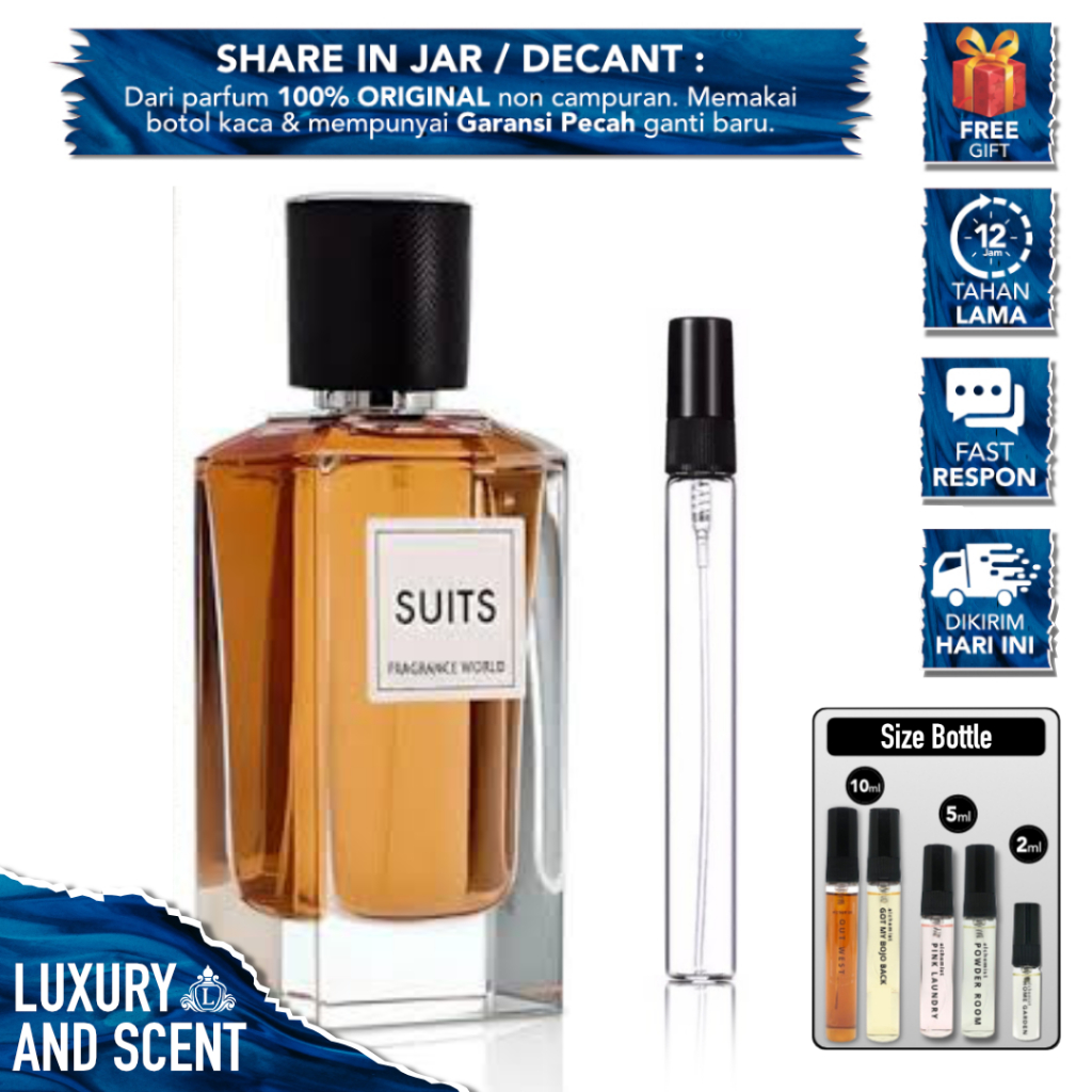 Jual DECANT PARFUM FRAGRANCE WORLD SUITS Share In Bottle Jar 2/5/10ML ...