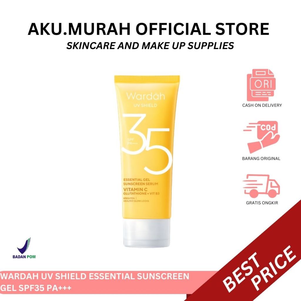 Jual WARDAH UV SHIELD ESSENTIAL GEL SUNSCREEN SERUM SPF 35 PA +++ 40 ML ...