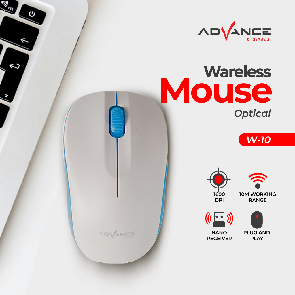 Jual ADVANCE// Mouse Wireless Laptop / Optical Mouse// W10 //GARANSI ...