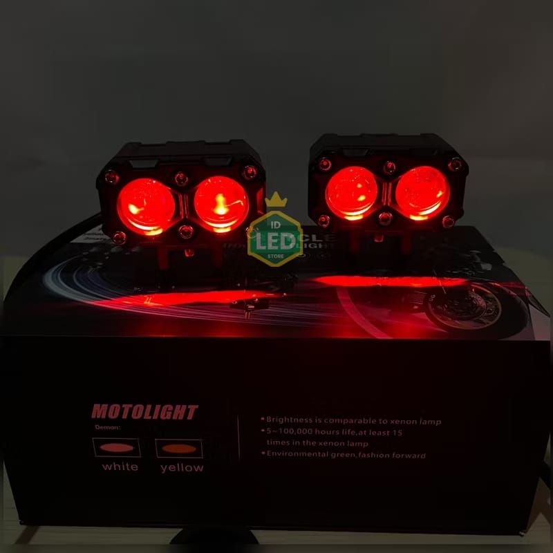 Jual Lampu Tembak Led 2 Mata Putih Kuning Devil Eye RYD Blue Lens55 ...