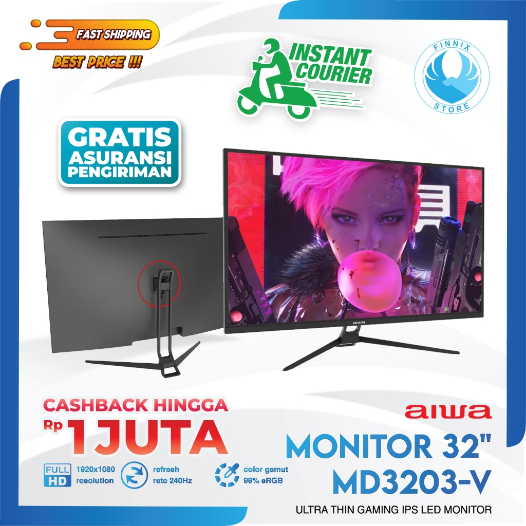 Jual Aiwa Monitor Gaming LED MD3203-V 32" Inch VA 240Hz FreeSync G-Sync ...