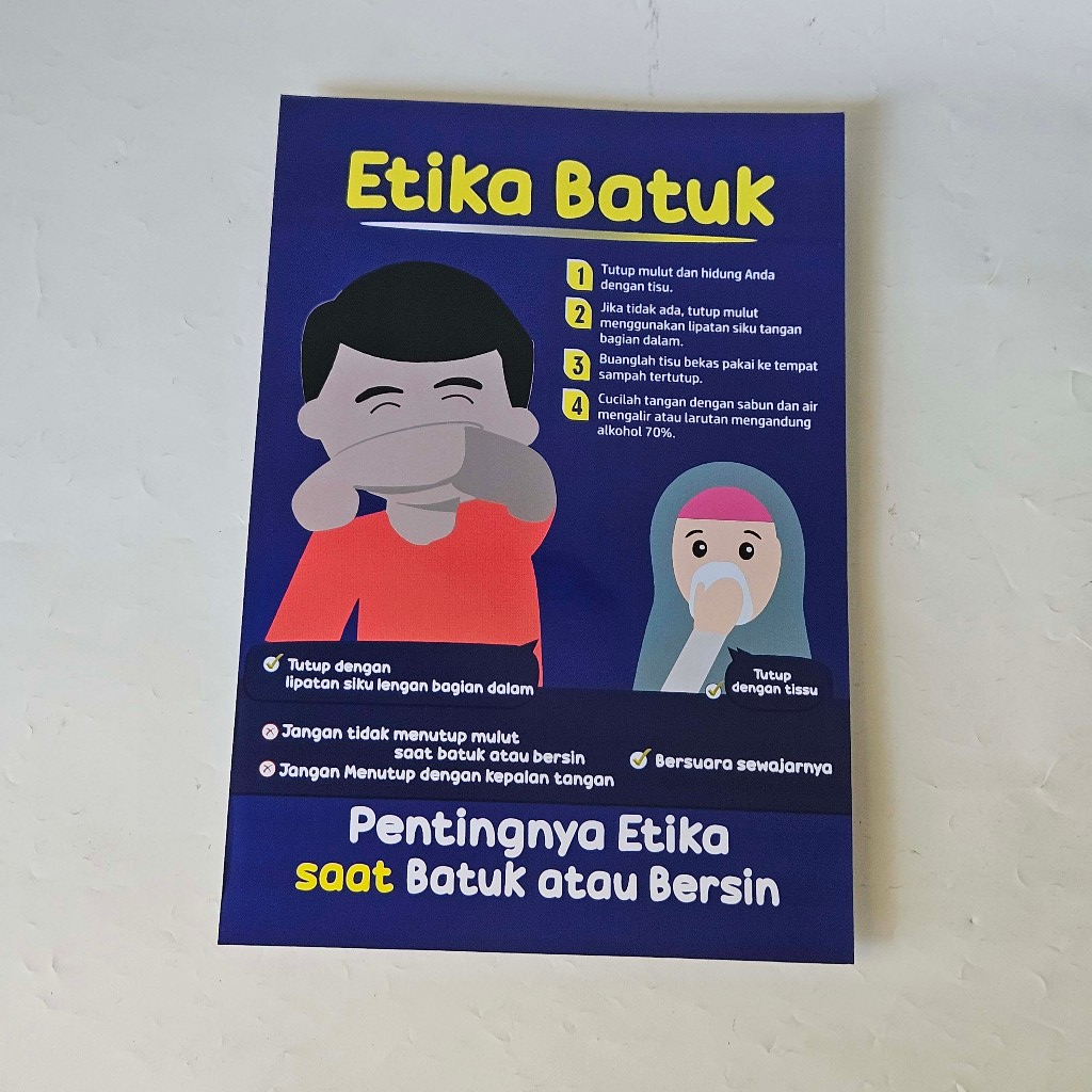Jual Poster Kesehatan, 2021 Poster Etika Batuk dan Bersin, Poster ...