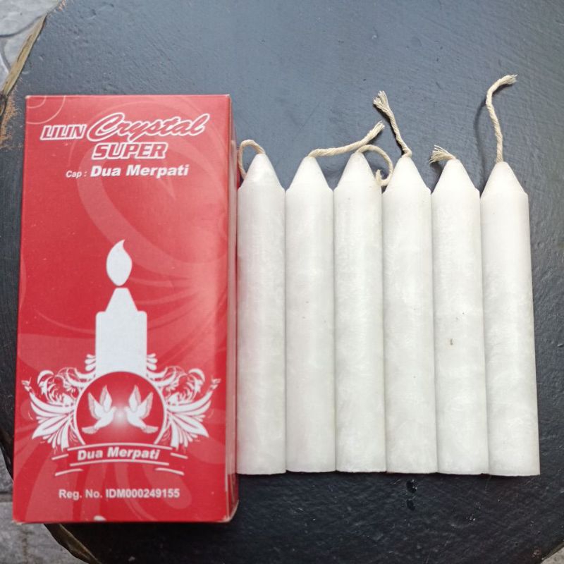 Jual lilin crystal super cap dua merpati original 1 pack 6 batang ...