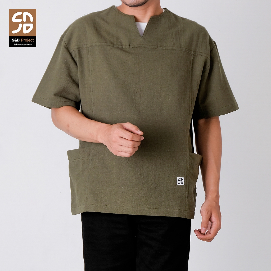 Jual S&D Project Baju Koko Ghassan Oversize Bahan Linen Fumiko Polos ...