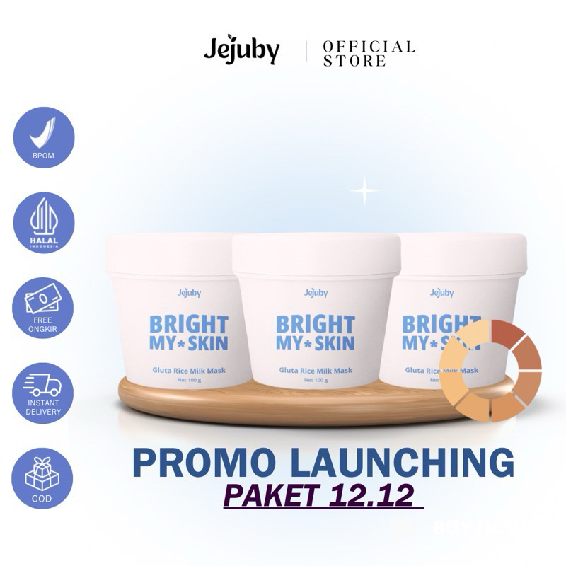 Jual {BUNDLING 3 PCS} JEJUBY Gluta Rice Milk Mask 2in1 Body Bleaching ...