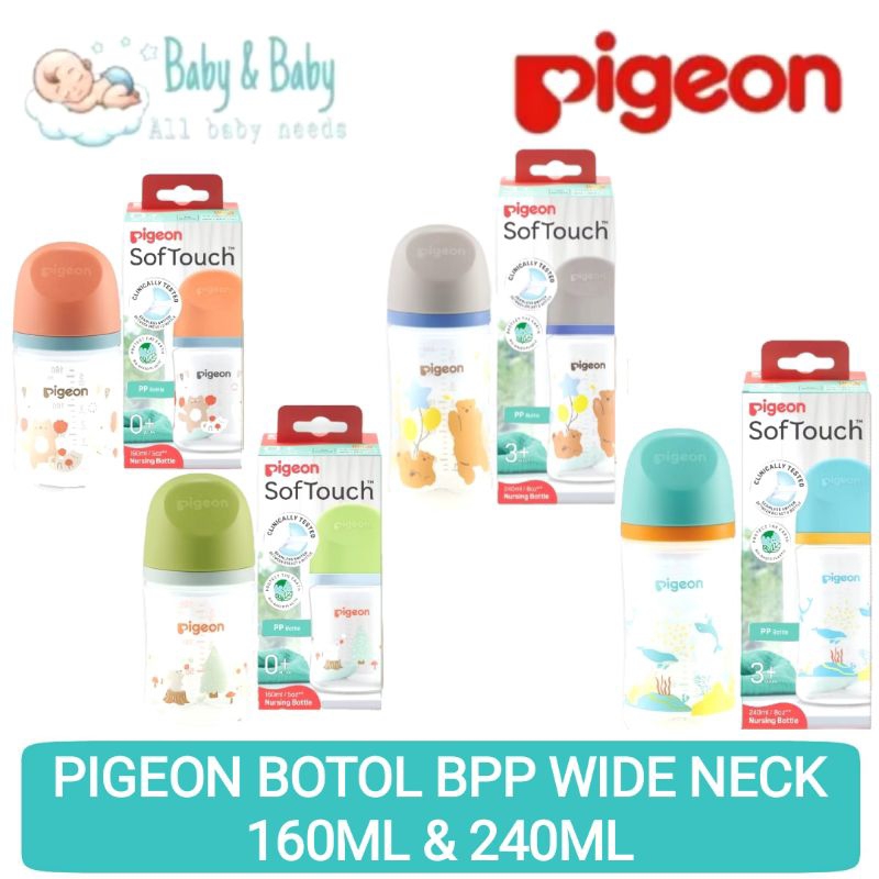 Jual PIGEON Botol BPP Wide Neck 160ml 240ml With SofTouch Nipple - Botol Susu Bayi | Shopee ...