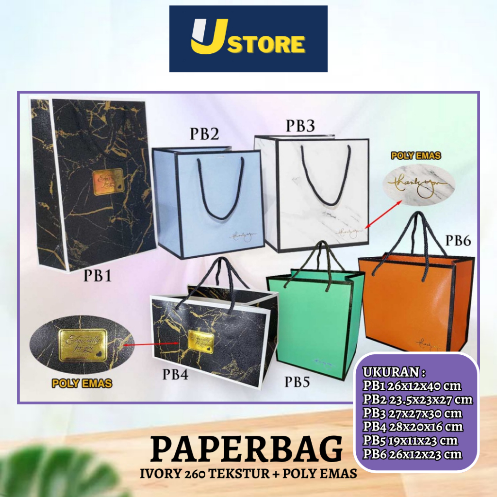 Jual Paper Bag / Tas Kertas / Goodie Bag Jumbo / Polos / Tas Kado Motif ...