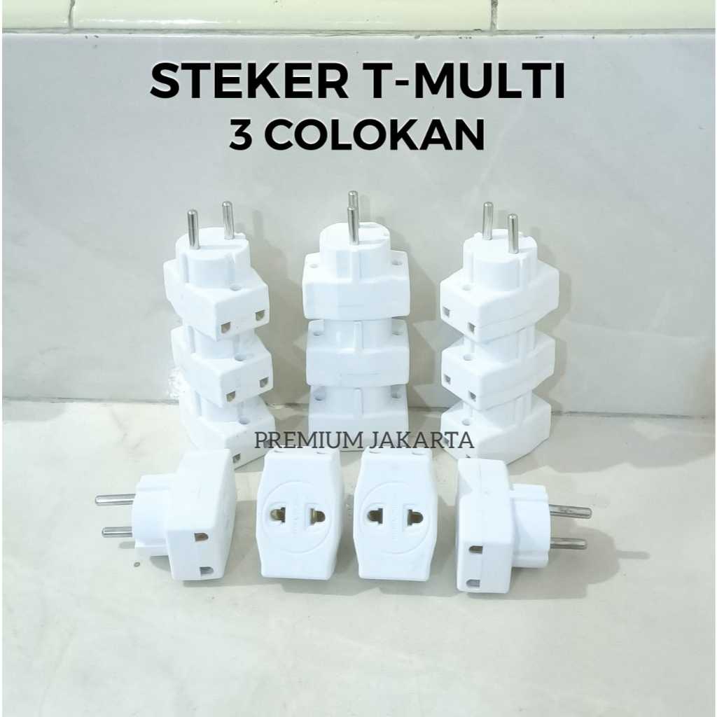 Jual Steker T 3 Lubang -Steker Saklar Colokan Listrik 3 Arah T-ARDA ...