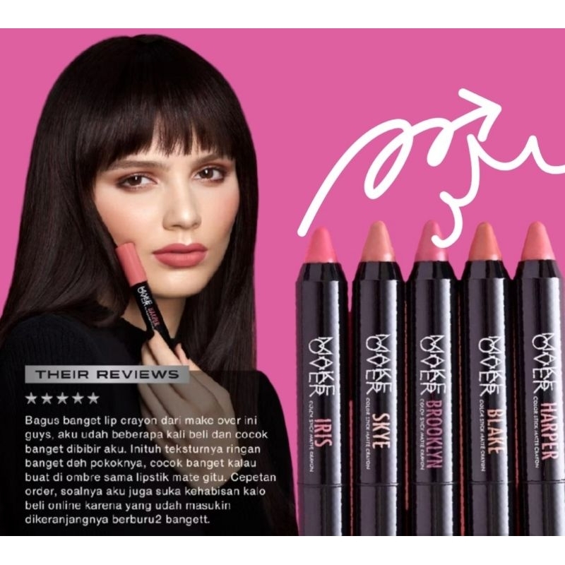 Jual MakeOver Lipstick Crayon Color Stick Mate 2.6g | Shopee Indonesia