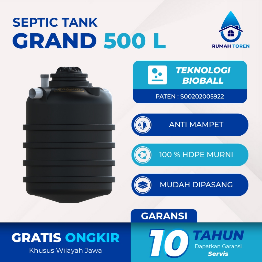 Jual Septic Tank Bio Septic Bio Tank 500 Liter Garansi 10 Tahun Ramah ...