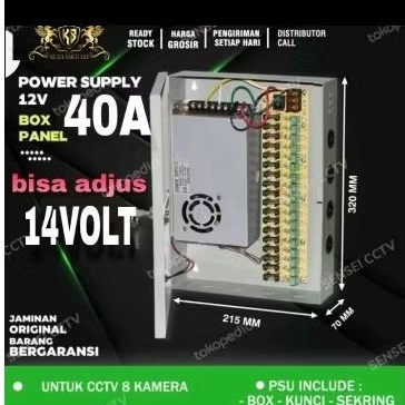 Jual POWER SUPPLY 12Volt 40A BOX POWER SUPLY CCTV 12V 40A AC TO DC 40 ...