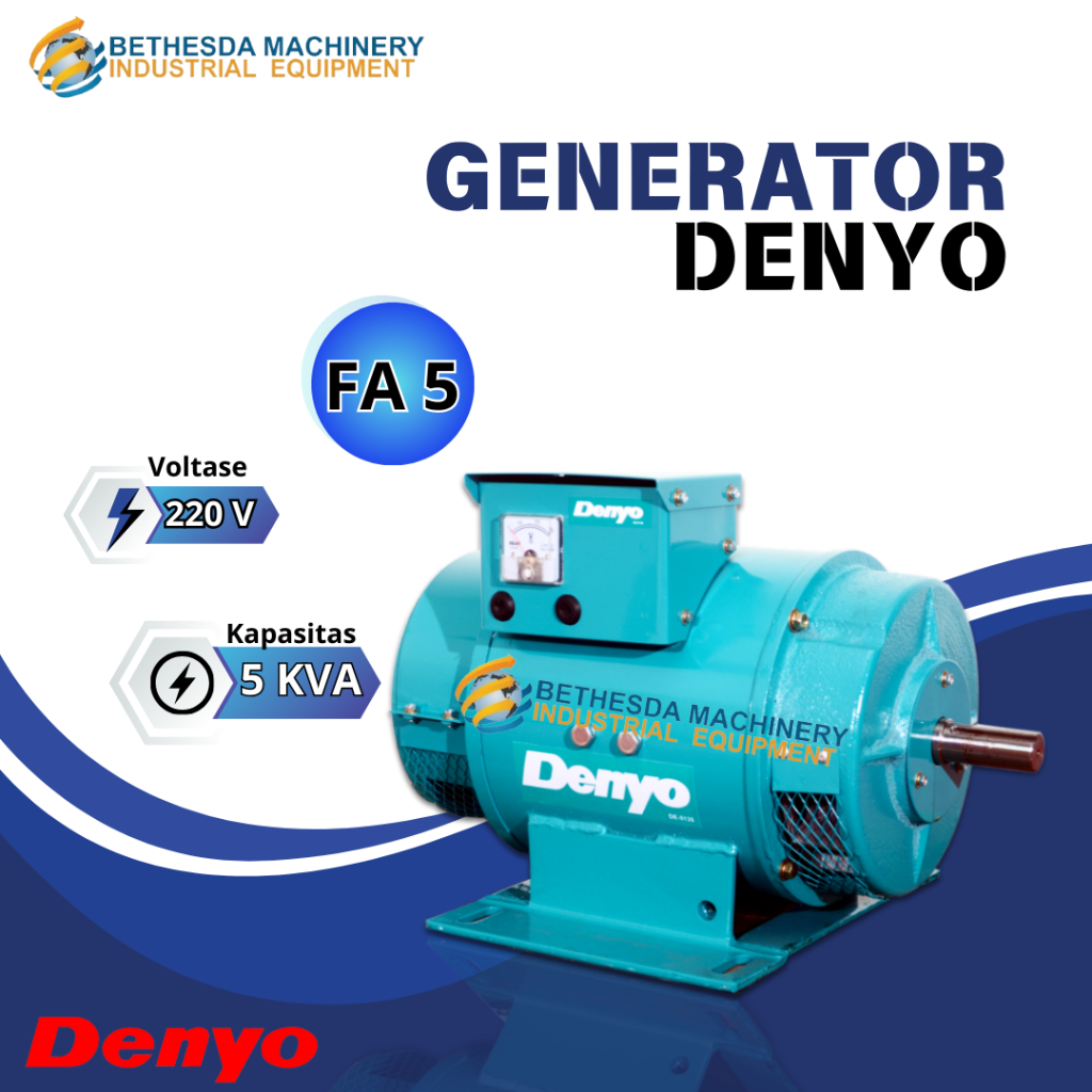 Jual Denyo Generator FA5 1 Phase Alternator Listrik 5 Kva 220 V | Shopee Indonesia