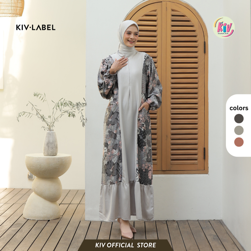 Jual KIV LABEL Gamis Silk Signature Kombinasi Monogram Lituhayu GMPKL ...