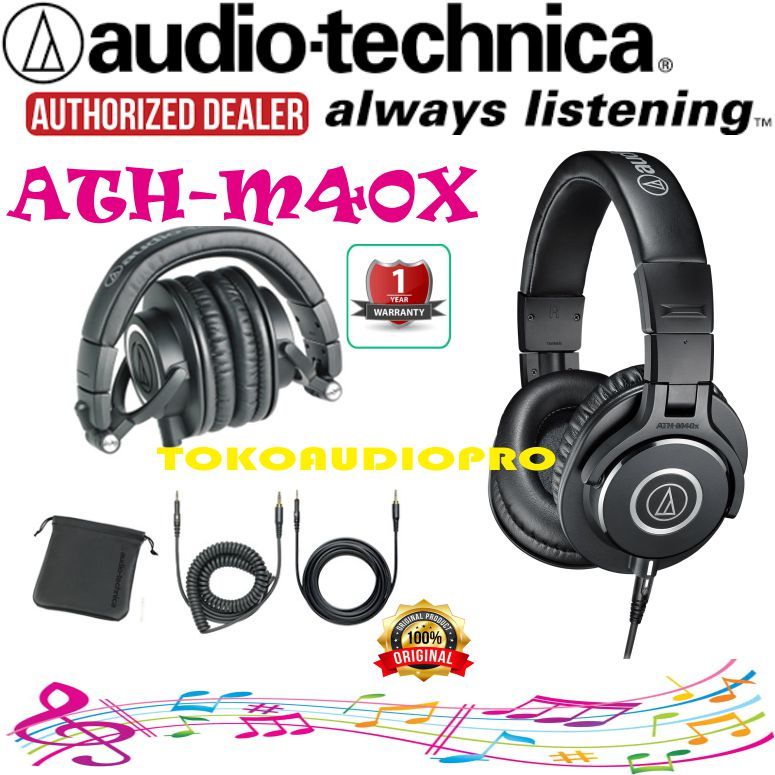 Jual Audio-Technica ATH-M40X Closed-Back Headphone ATHM40X | Shopee ...