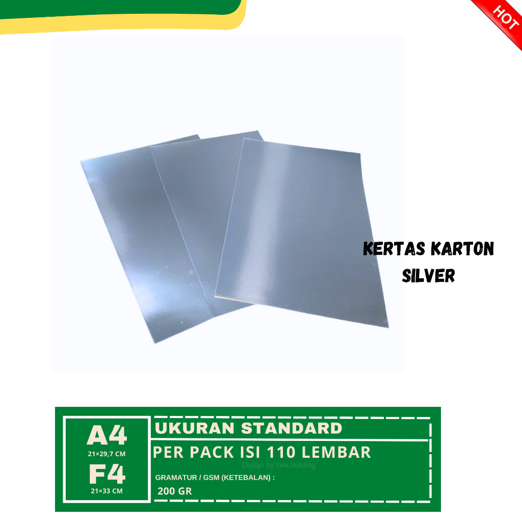 Jual KERTAS KARTON SILVER A4&F4 PERPACK ISI 110 LEMBAR | Shopee Indonesia
