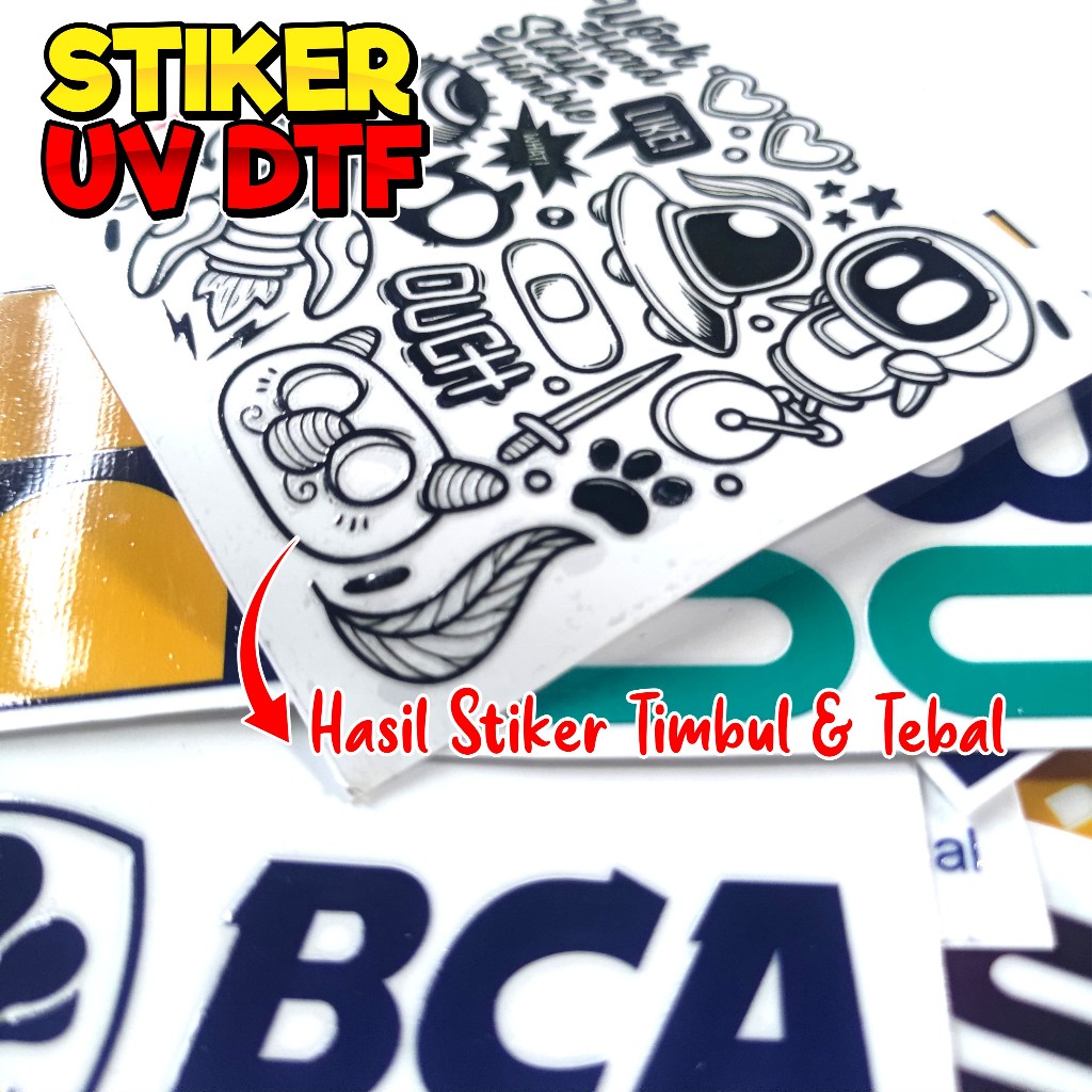 Jual Cetak Stiker Uv Timbul A3 Print Sticker Dtf Uv Glossy Dan Doff Uv