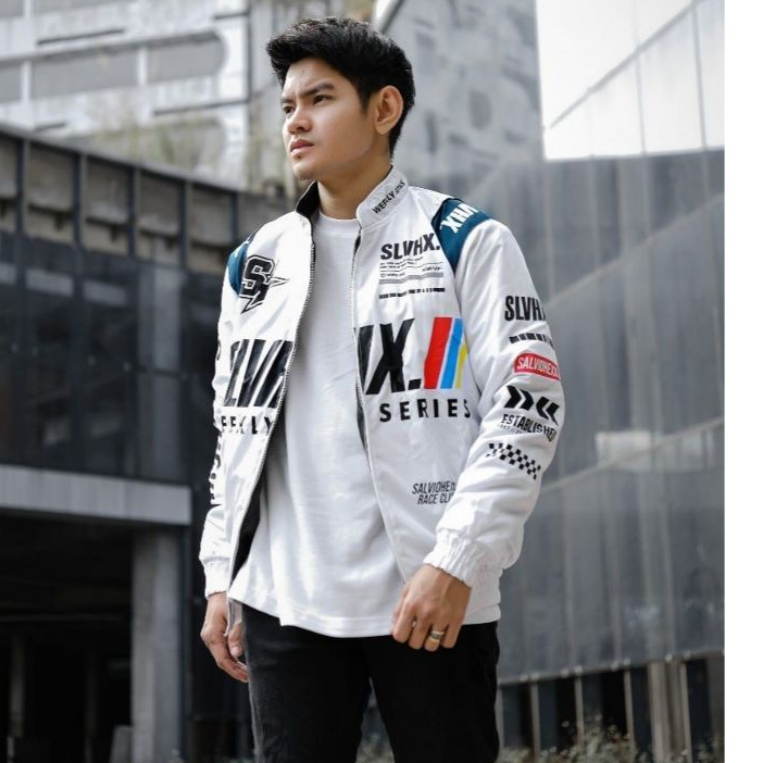 Jual Jaket Pria Nascar Racing Vintage Sunmori Original Parasut Hitam Putih | Shopee Indonesia