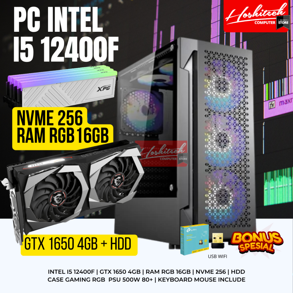 Jual PC RAKITAN I5 12400 DDR4 16GB RGB SDD NVME GTX OPTION | Shopee ...
