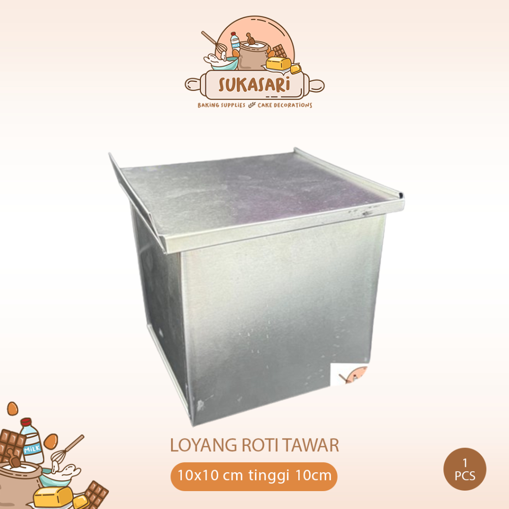 Jual Loyang Roti Tawar 10x10 cm tinggi 10 cm Tutup Toast pan mini small ...