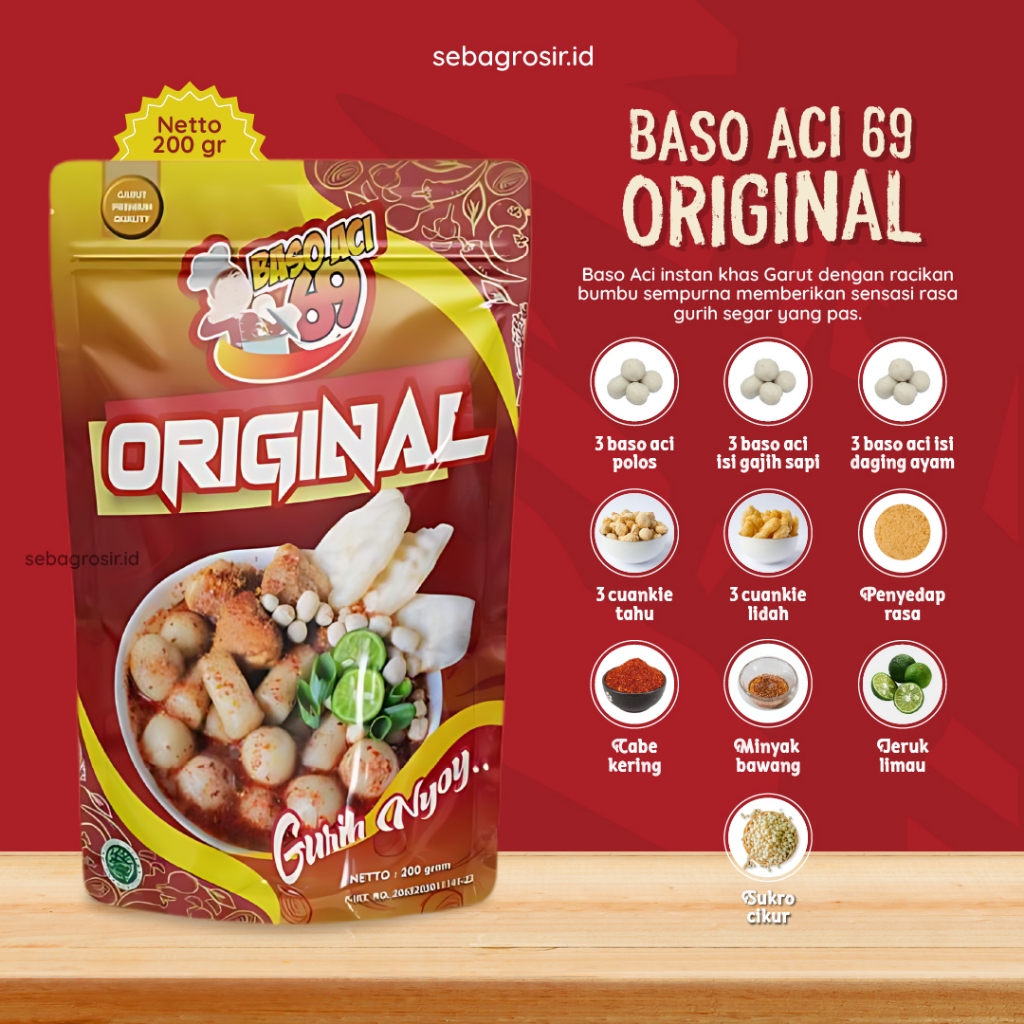 Jual Baso Aci Original 69 Gurih Nyoy Kuah Original Jeruk Limau 200 Gram By Sebagrosir | Shopee ...